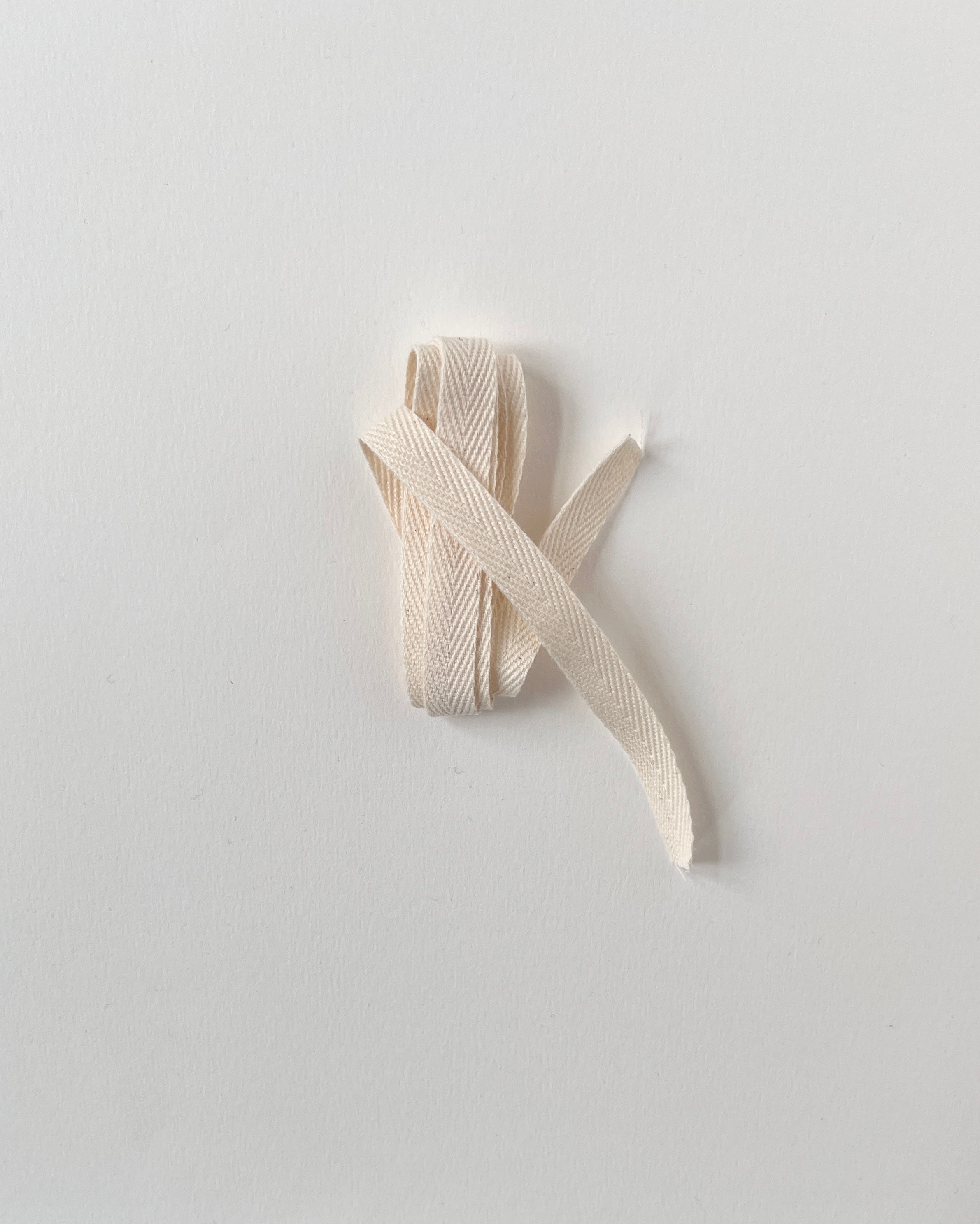 Cotton Herringbone Tape 10mm — Raw Ecru 0,5m